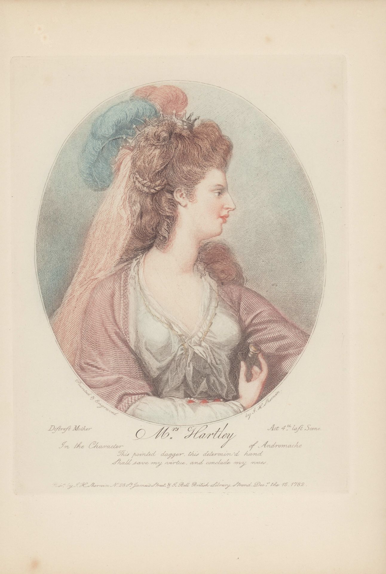 Elizabeth Hartley as Andromache in "Distrest Mother". Photogravur von ...