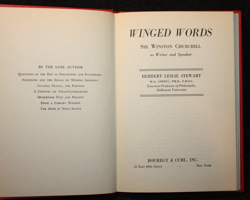 Winged Words: Sir Winston Churchill as Writer and Speaker by Herbert ...