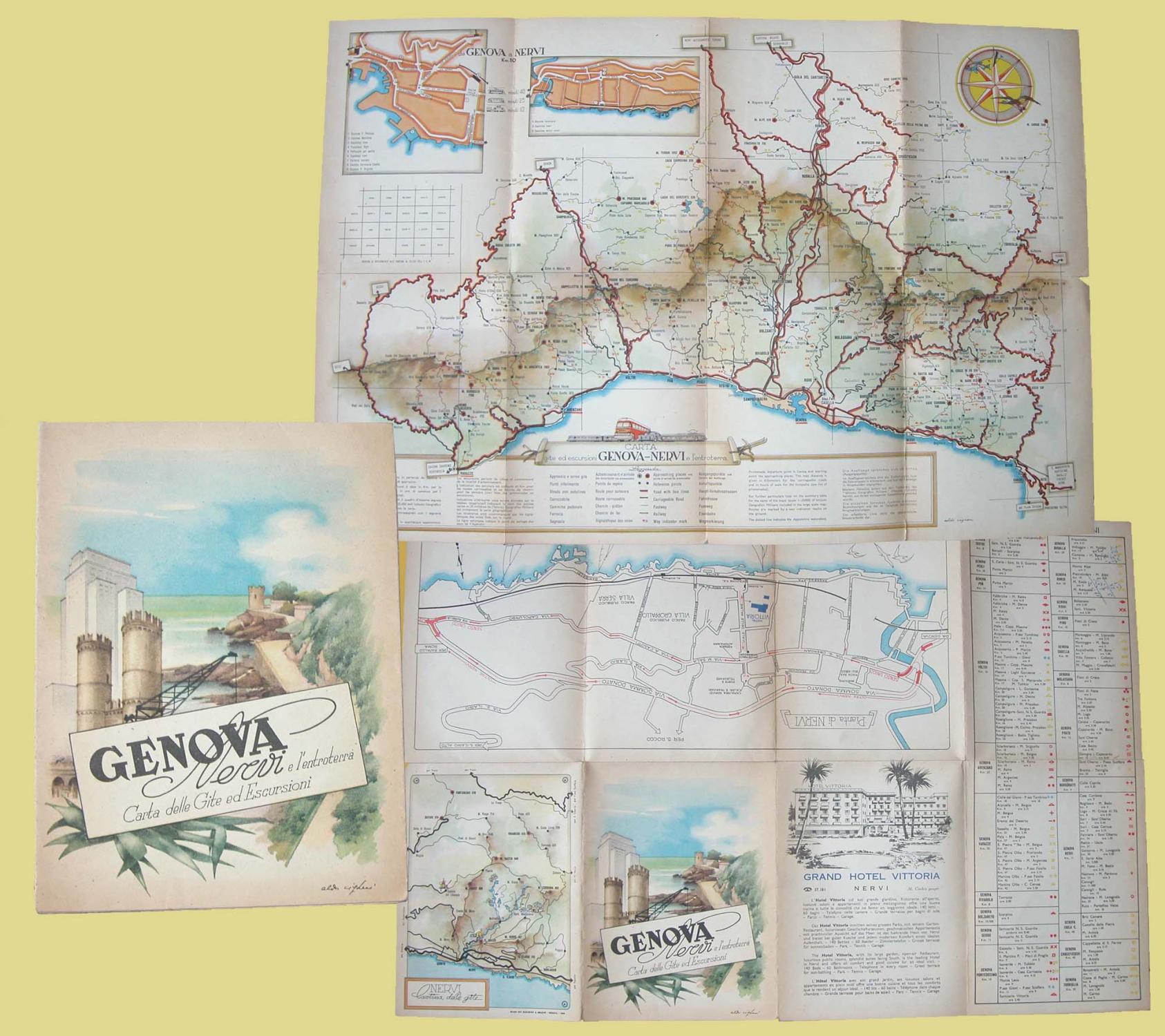 Genova Nervi e l'entroterra: (1953) Map | Studio Bibliografico Imprimatur