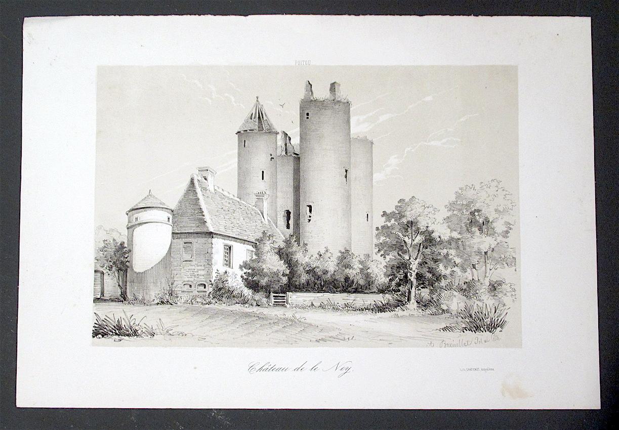 [Lithographie]. Poitou. Château de le Ney. Lithographie originale ...