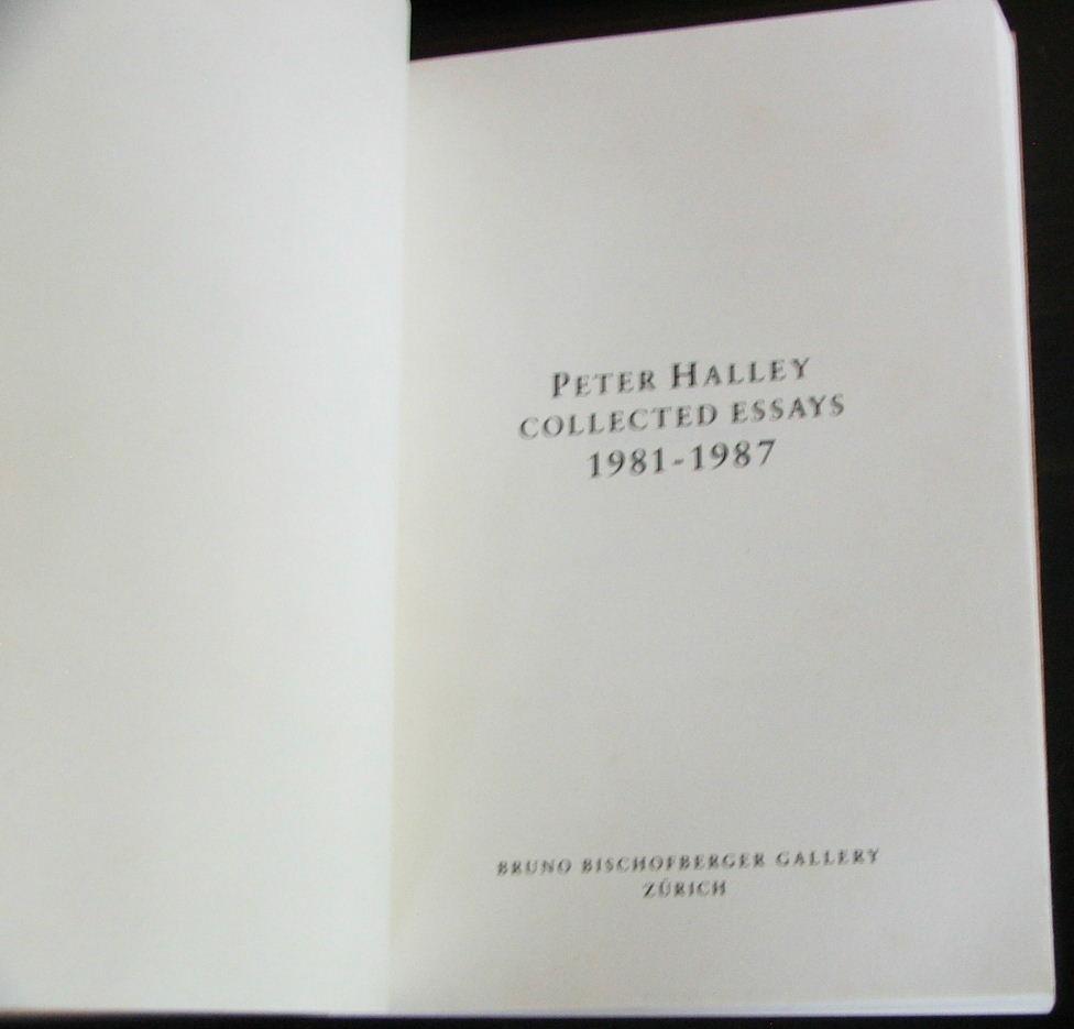 Peter Halley Collected Essays, 1981-87 by Peter Halley: Near Fine Soft ...