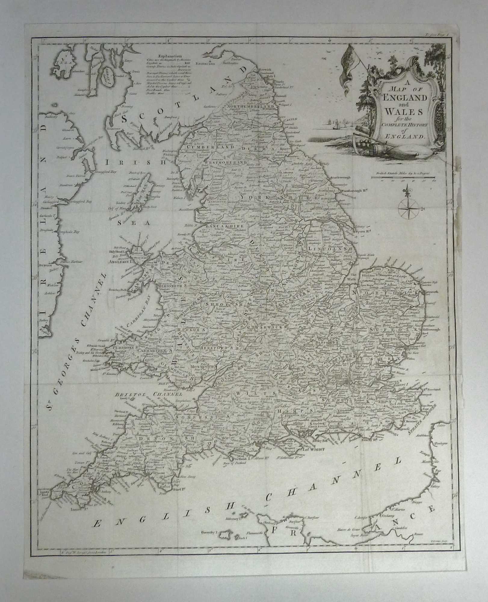 Original 1794 Map of England and Wales by Kitchin, Thomas: Very Good ...