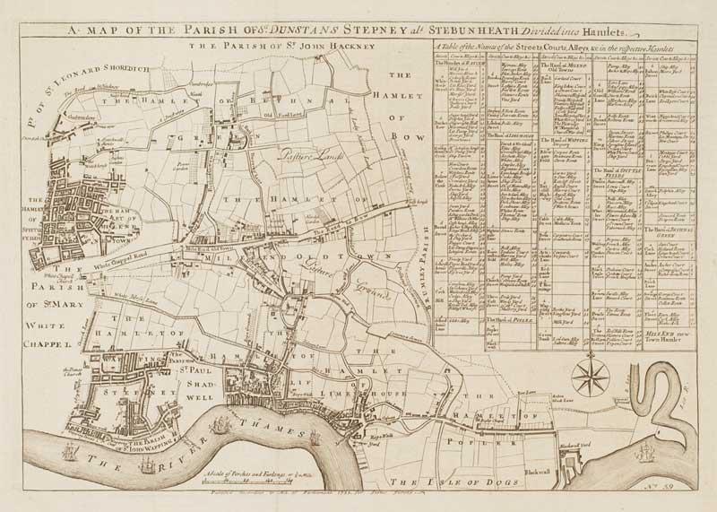 A map of the parish of St Dunstans, Stepney als Stebunheath, divided ...