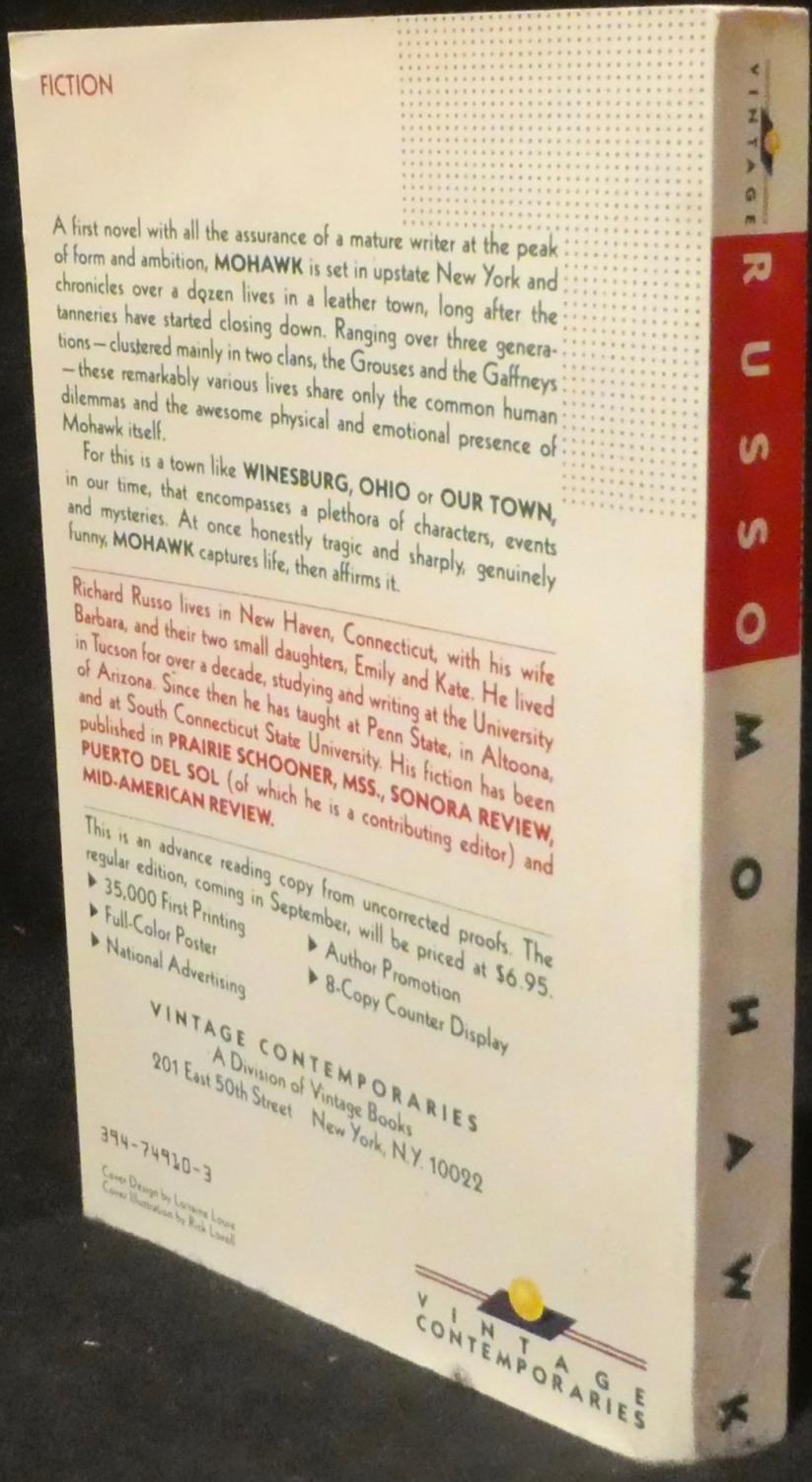 Mohawk, Advanced Reader's Copy by Russo, Richard: Very Good Soft cover ...