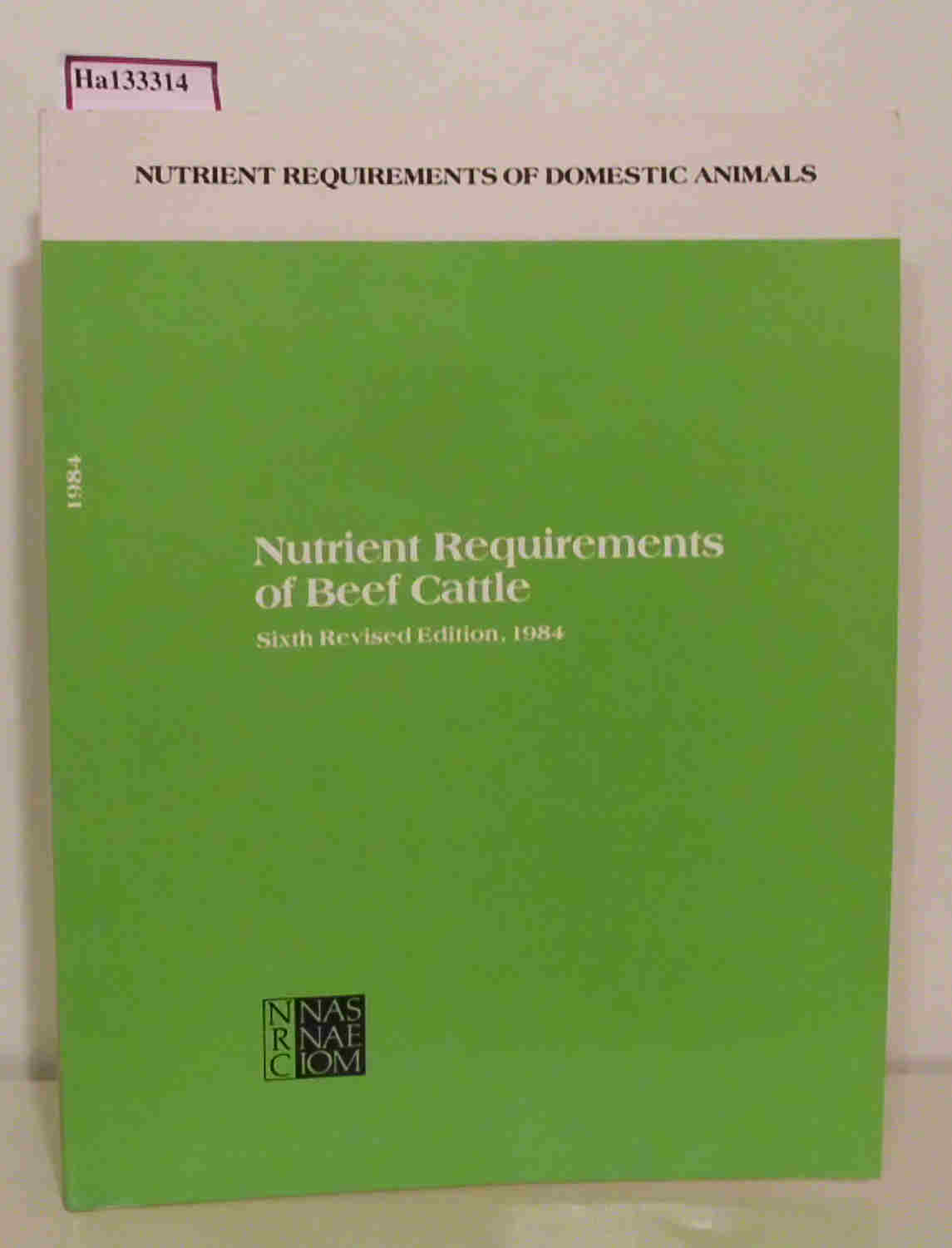 Nutrient Requirements of Beef Cattle. Subcommittee on Swine Nutrition ...