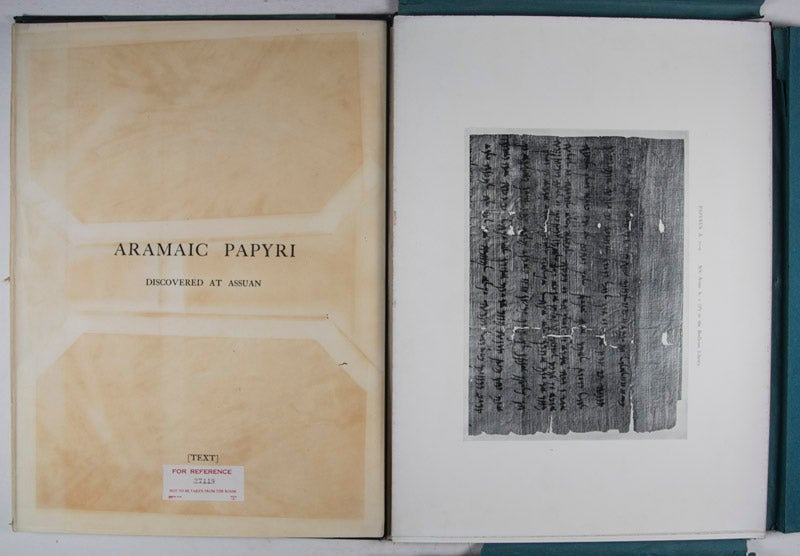 Aramaic Papyri Discovered at Assuan von Sayce, A. H. (Edited by); Arthur E. Cowley (with the ...