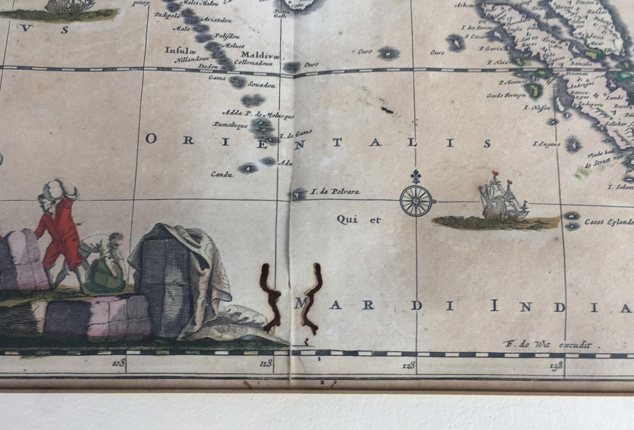 C. 1680 Map of Asia by Frederick De Wit "Accuratissma totius Asia ...