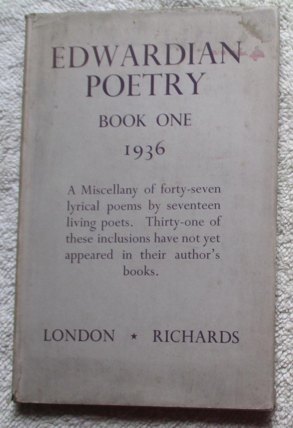Edwardian Poetry, Book One, 1936 by Campbell Roy, MacDiarmaid Hugh, and ...