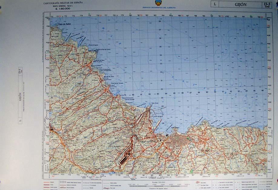GIJON - ASTURIAS. Mapa a Escala 1: 50.000. Cartografía Militar de ...