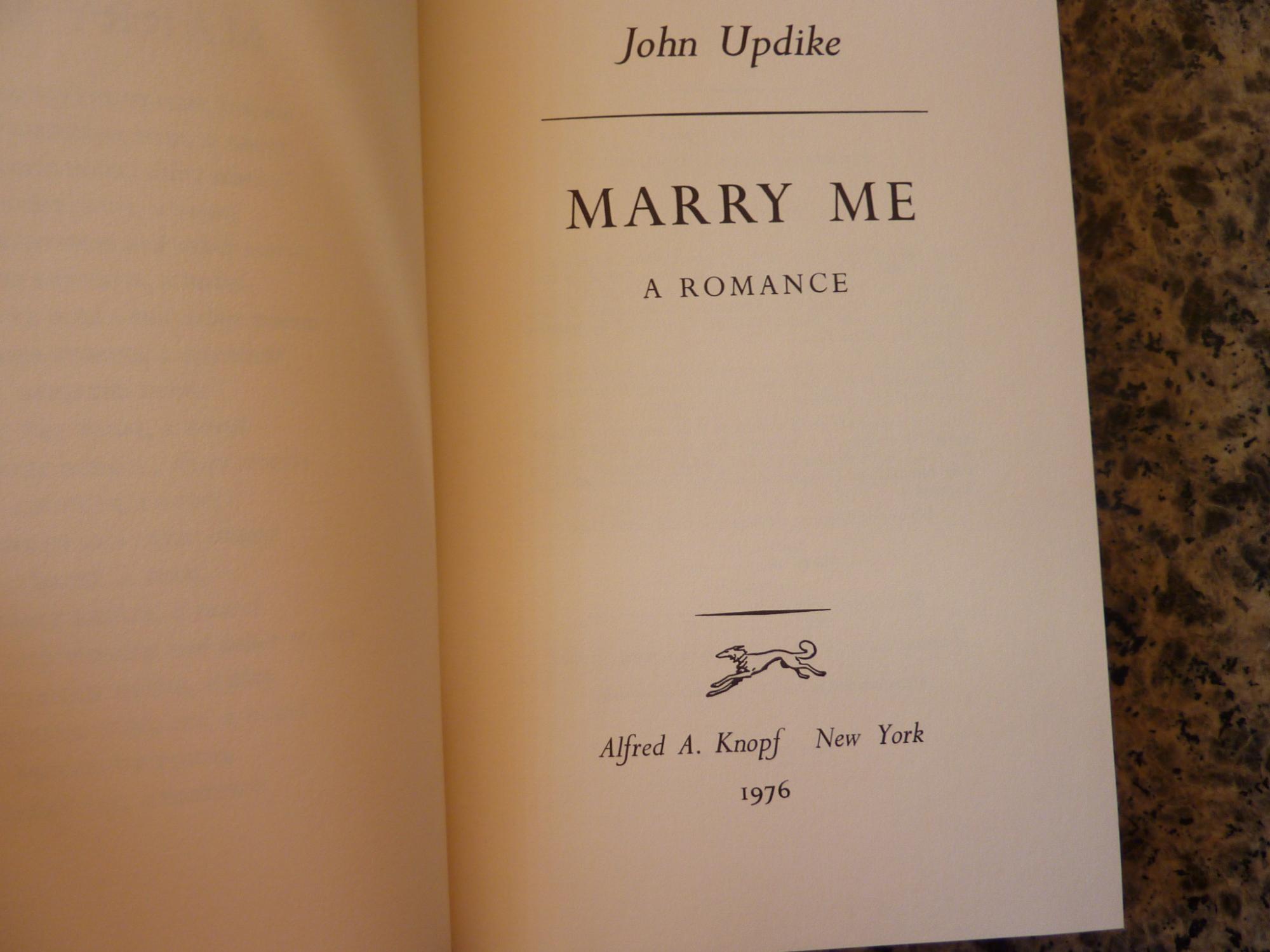 Marry Me by Updike, John: As New Hardcover (1976) 1st Edition ...