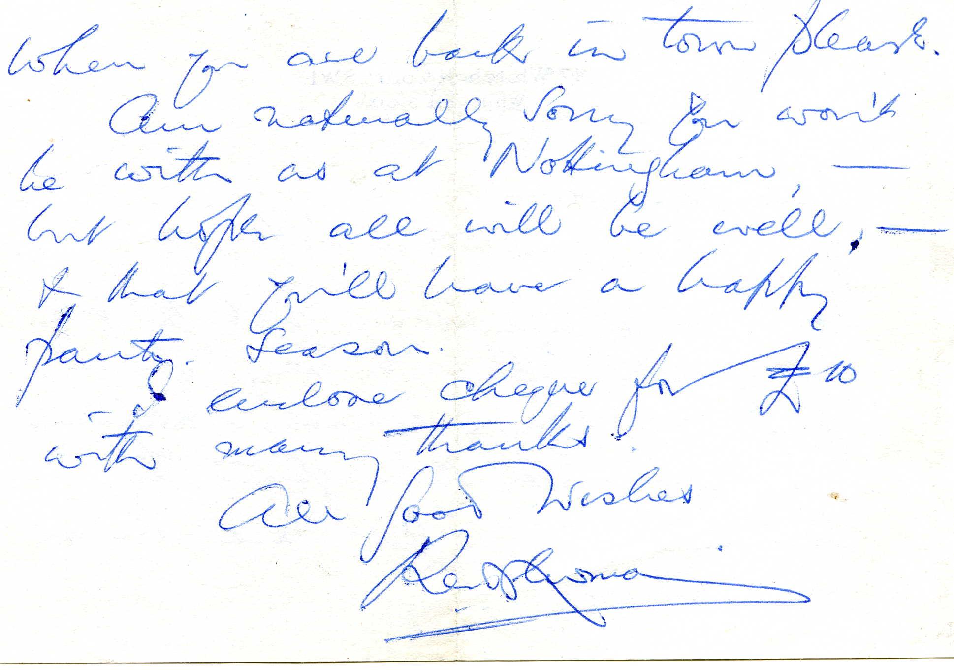 Four Typed Letters Signed and two Autograph Letters Signed (all 'Rex ...