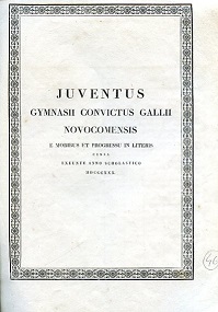 Juventus Gymnasii Convictus Gallii Novocomensis e moribus et progressu ...