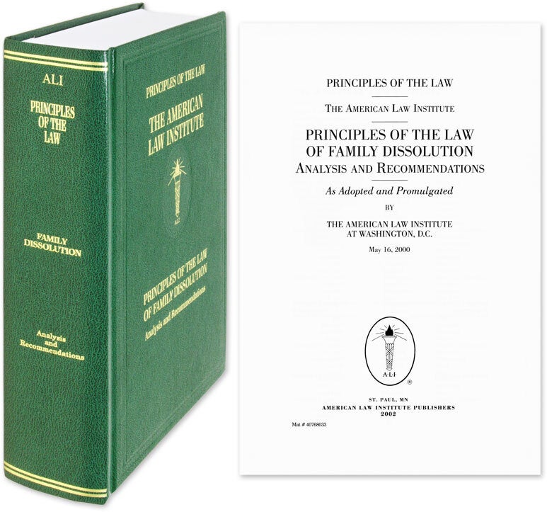 Principles of the Law of Family Dissolution: with 2022 supplement by ...
