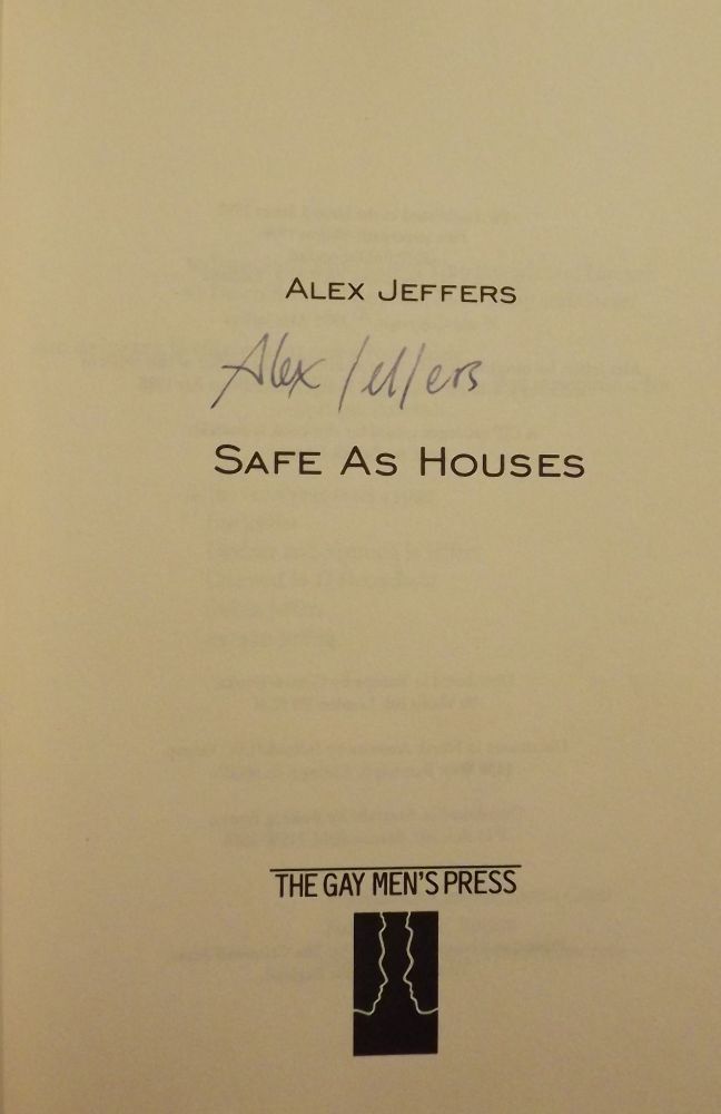 SAFE AS HOUSES by JEFFERS, Alex: (1995) Signed by Author(s) | Antic Hay ...