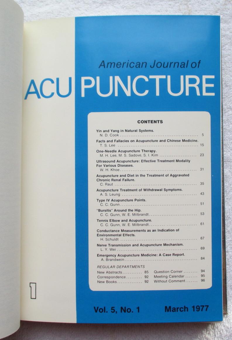 American Journal of Acupuncture Volume 5 by Periodical: Very Good Hard ...
