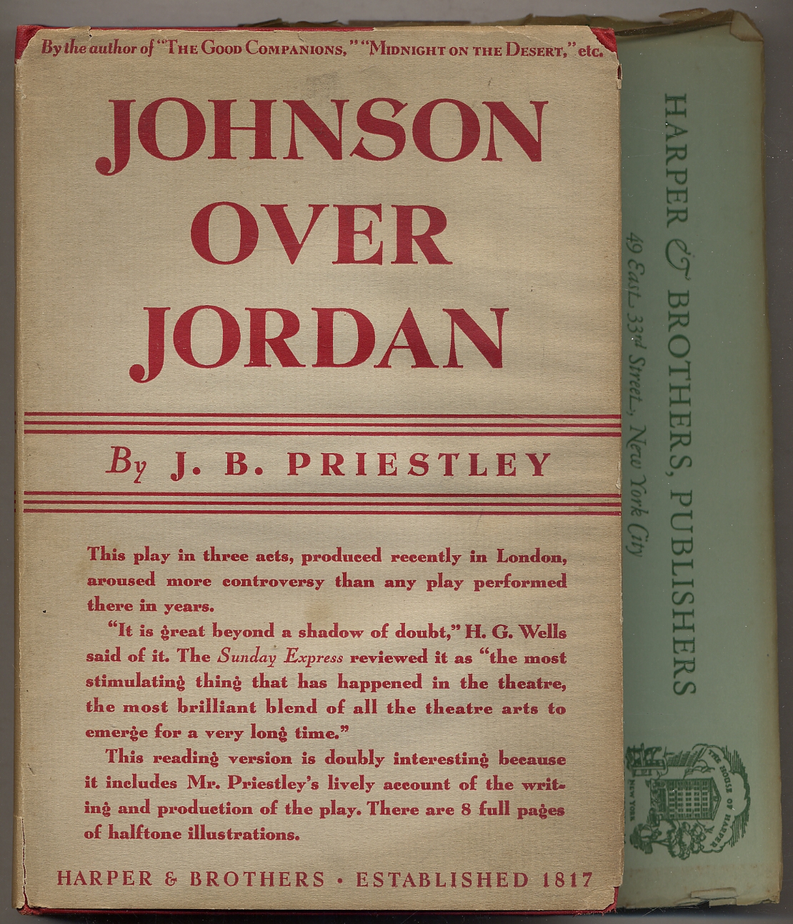 Johnson Over Jordan: The Play. And All About It (An Essay) by PRIESTLEY ...