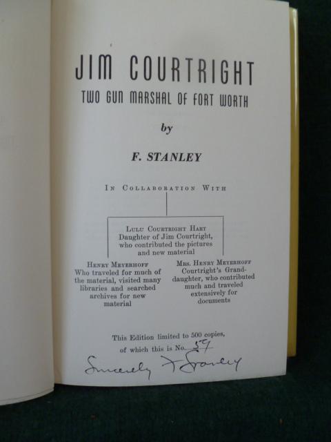 LONGHAIR JIM COURTRIGHT. by STANLEY, F.: Nearly Fine Gray Cloth (1957 ...