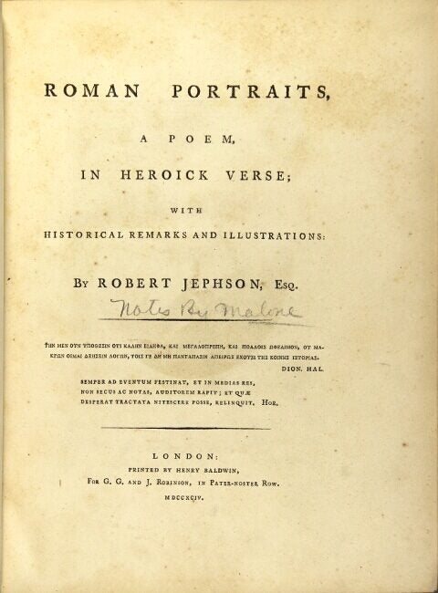 Roman portraits, a poem, in Heroick Verse; with historical remarks and ...