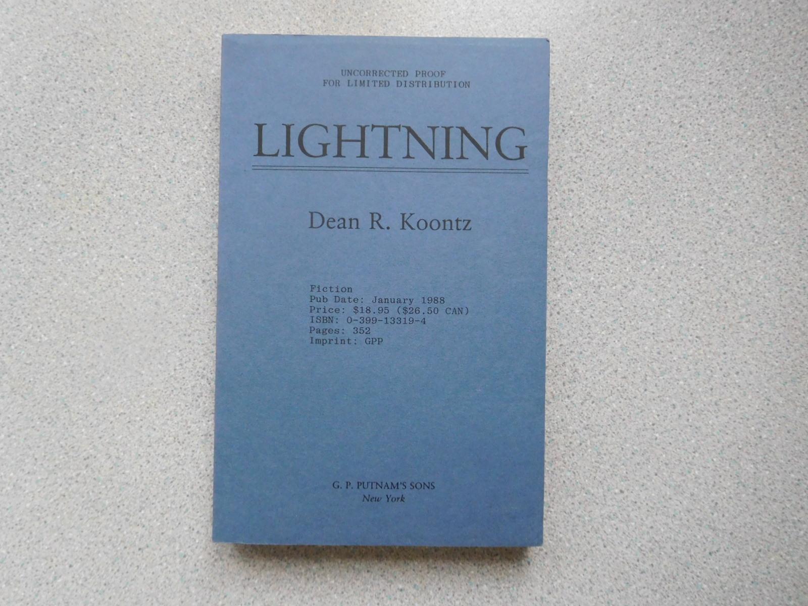 LIGHTNING: (Pristine Uncorrected Proof) by Koontz, Dean R.: As New Soft ...