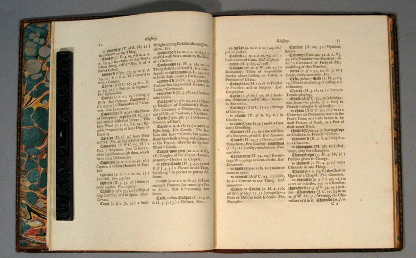GLOSSARY TO SHAKESPEARE by CAPELL, Edward: (1775) | Boston Book Company ...