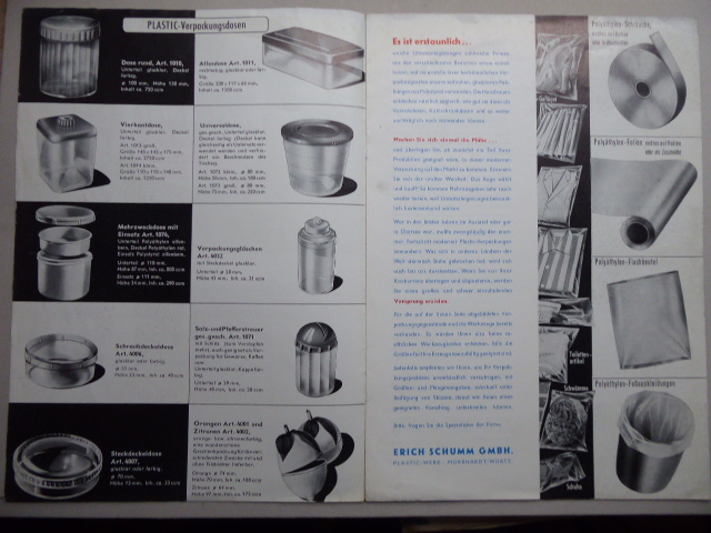 Schumm Plastic-Verpackung. von SCHUMM Erich PLASTIC-WERK -:: (1958 ...