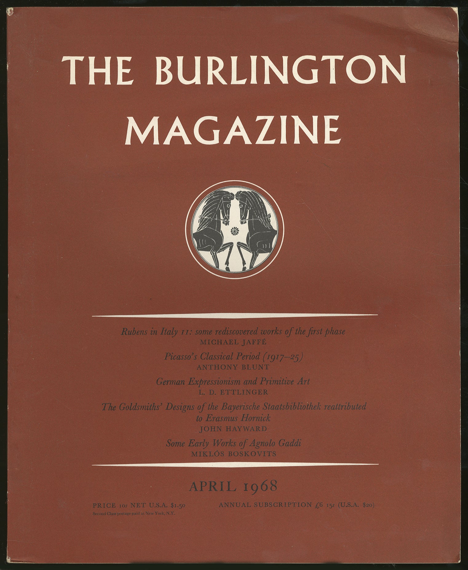 The Burlington Magazine Volume CX Number 781 April 1968 by NICOLSON ...