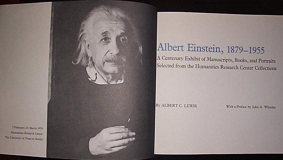 Albert Einstein, 1879-1955 - A Century Exhibit of Manuscripts, Books ...