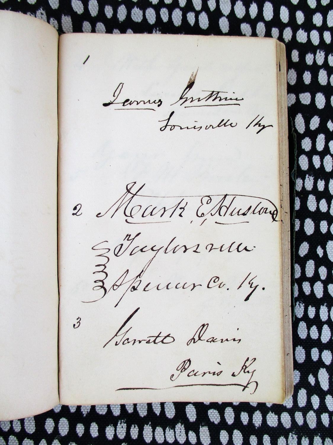 1849 KENTUCKY CONSTITUTIONAL CONVENTION AUTOGRAPH BOOK with SIGNATURES ...