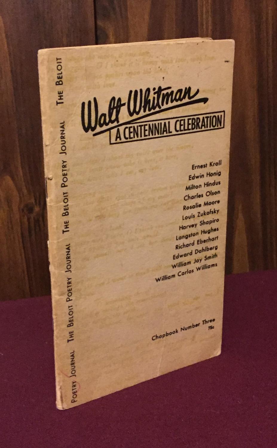 Walt Whitman: A Centennial Celebration. (Beloit Poetry Journal) von ...