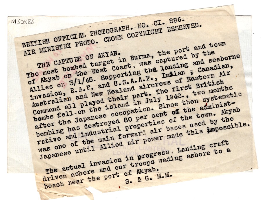 WWII Burma Campaign Sittwe Capture of Akyab old Photo 1945 by NEWS ...