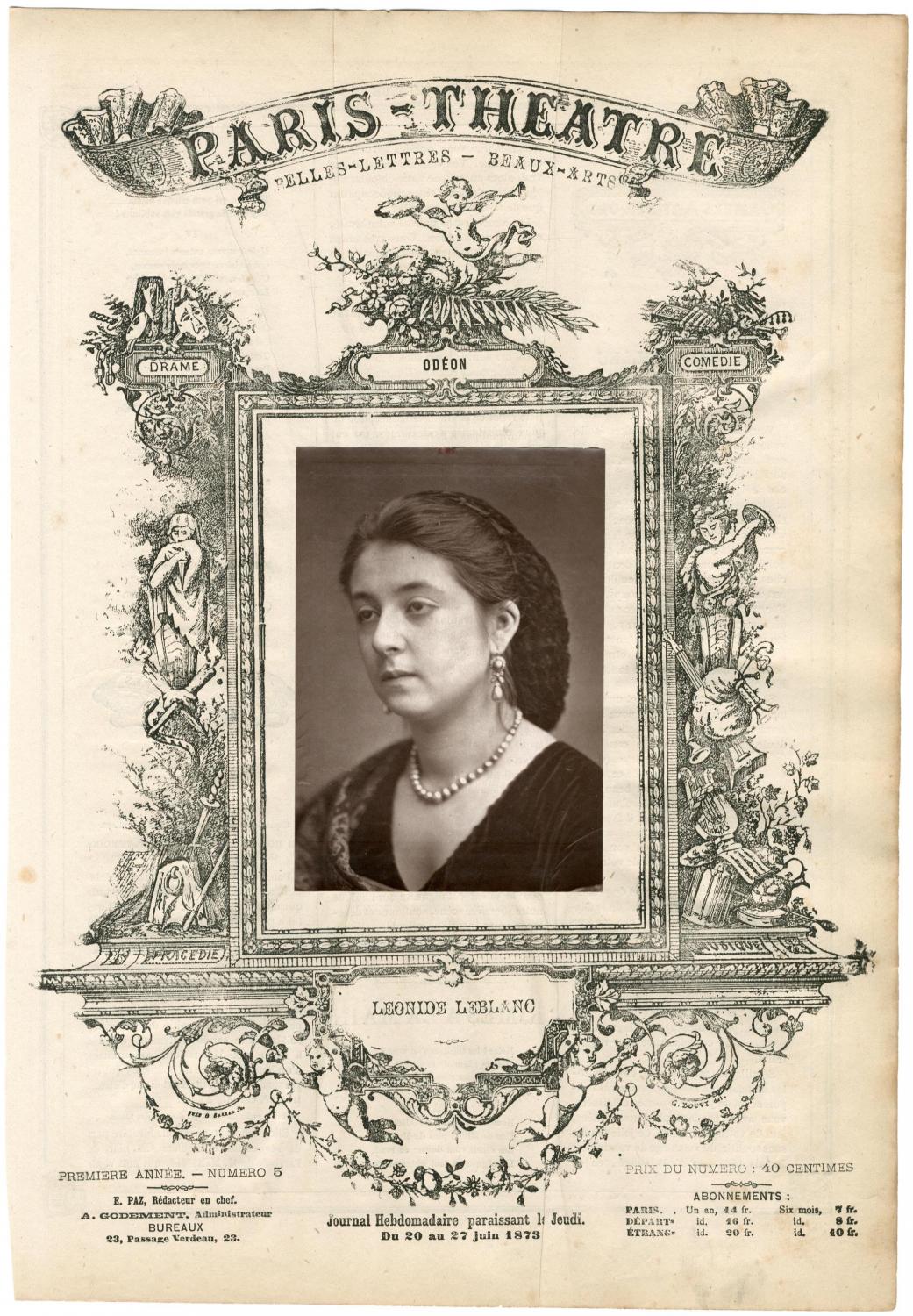 Paris-Théâtre, Odéon, Léonide Leblanc (1842-1894), actrice by ...