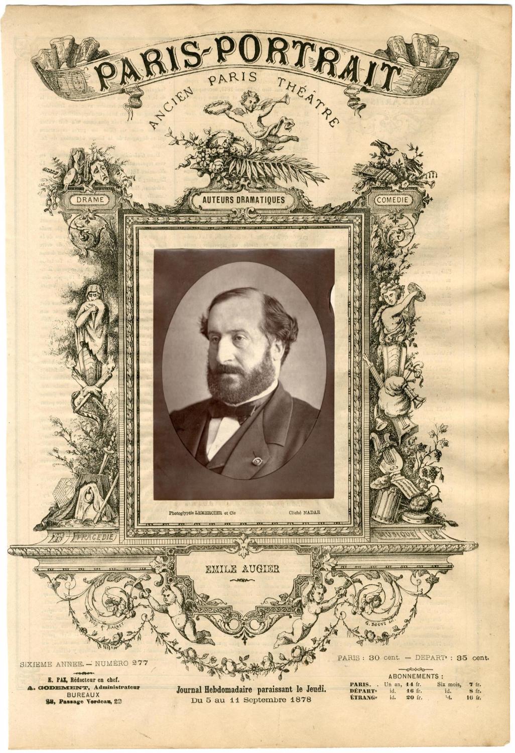 Lemercier, Paris-Portrait, Guillaume-Victor-Émile Augier (1820-1889 ...