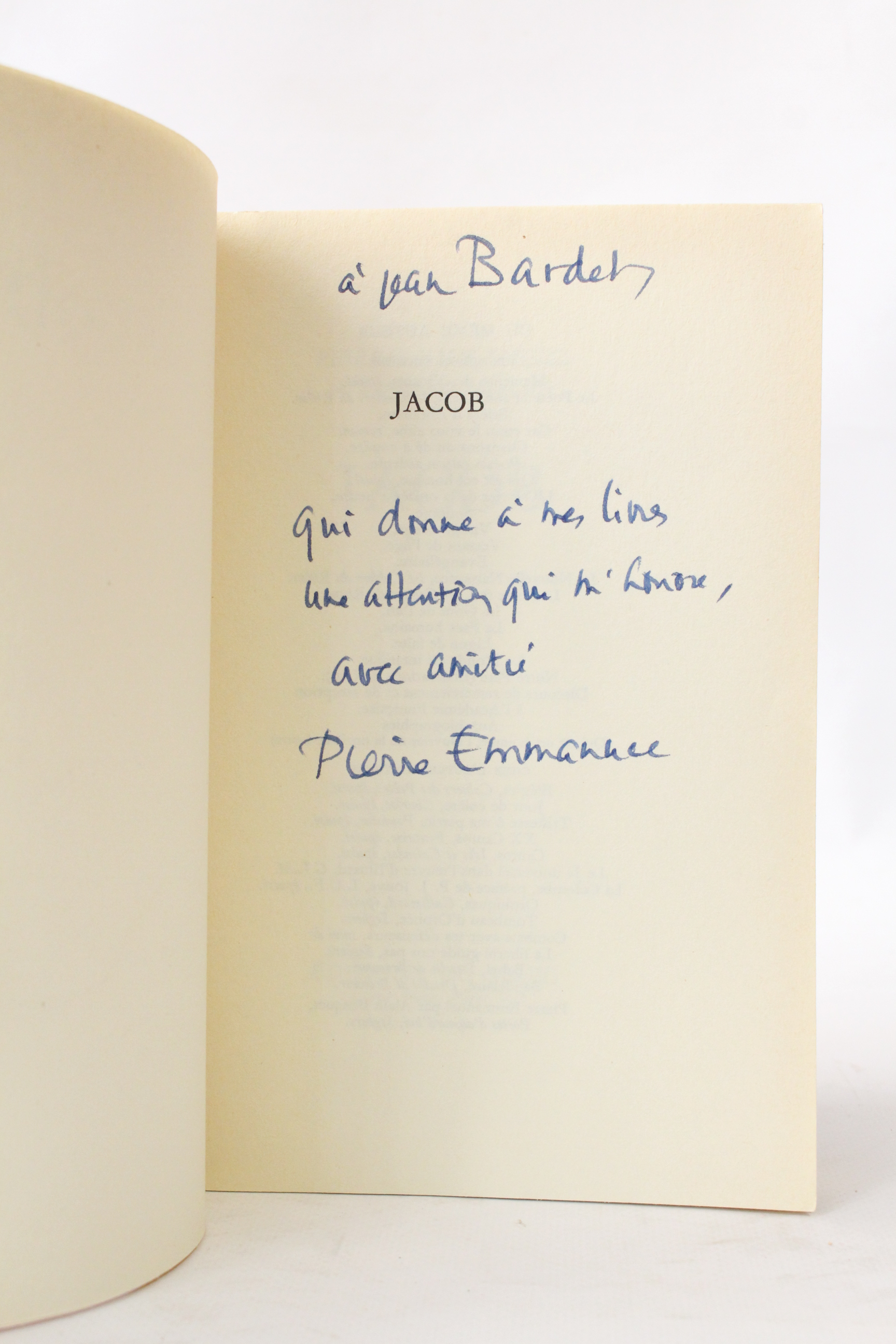 Jacob by EMMANUEL Pierre: couverture souple (1970) Signed by Author(s ...