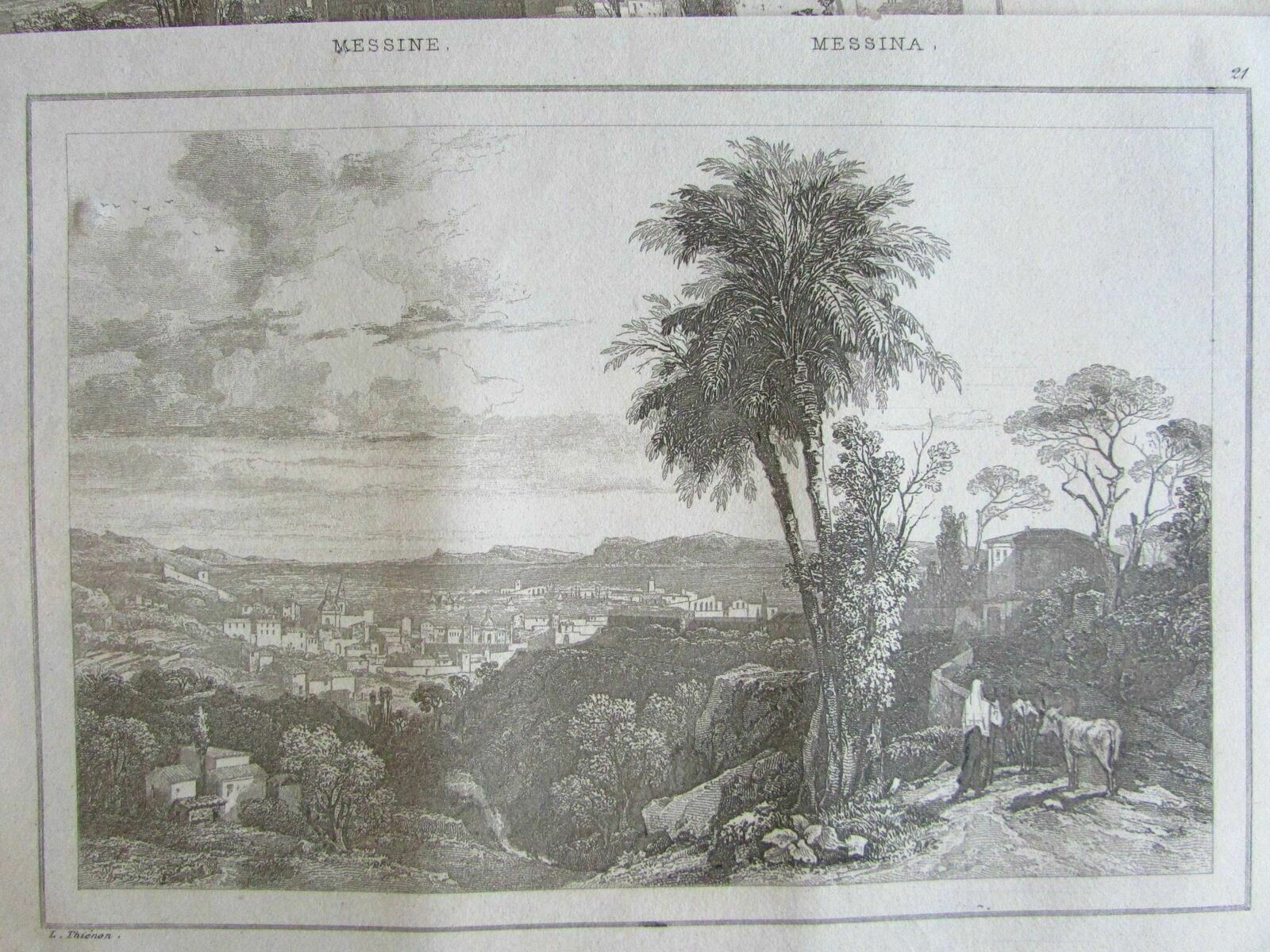 Southern Italy Sicily Italia 1840 lot of 20 engraved old prints views ...
