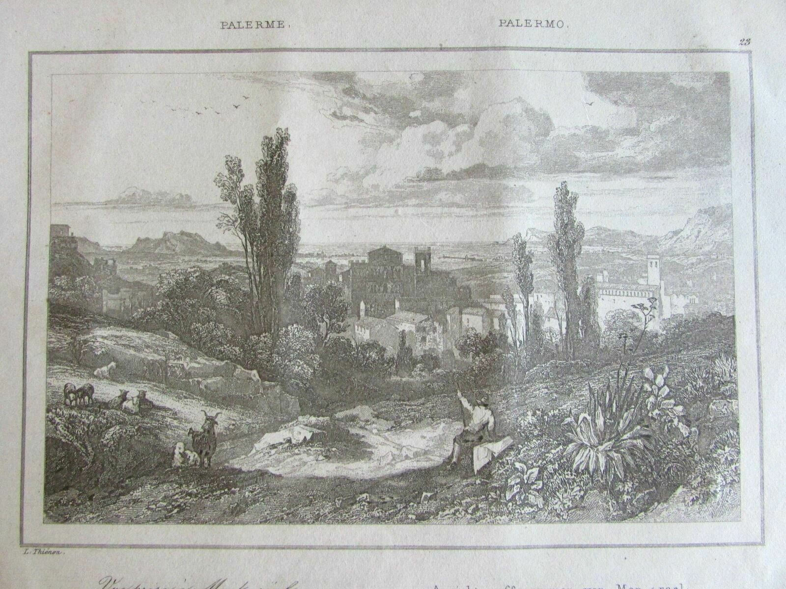 Southern Italy Sicily Italia 1840 lot of 20 engraved old prints views ...