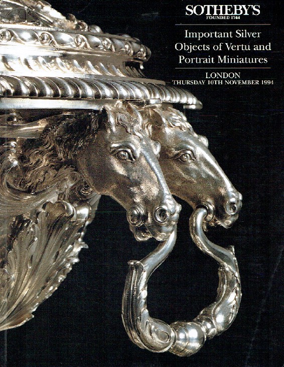 Sothebys November 1994 Important Silver, Objects of Vertu & Portrait ...