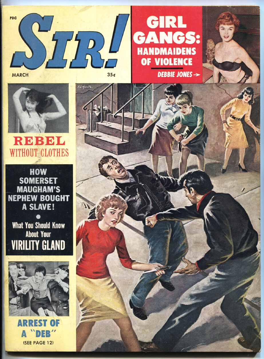 Sir! Magazine 3/1962-Cheesecake-Girl Gangs!-GANG FIGHT COVER: (1962 ...
