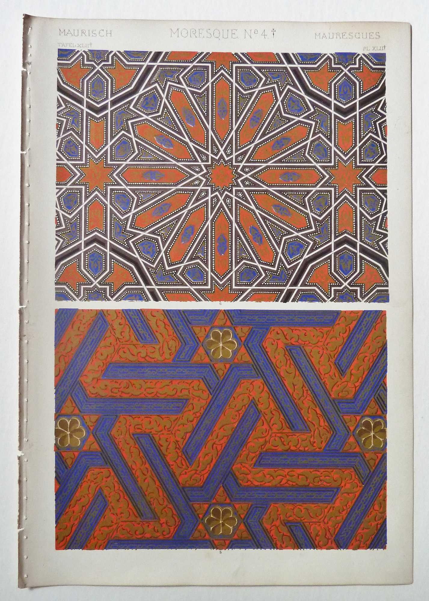 Moresque 4** Pl. 42** Chromolithograph (Grammar of Ornament 1868) by ...