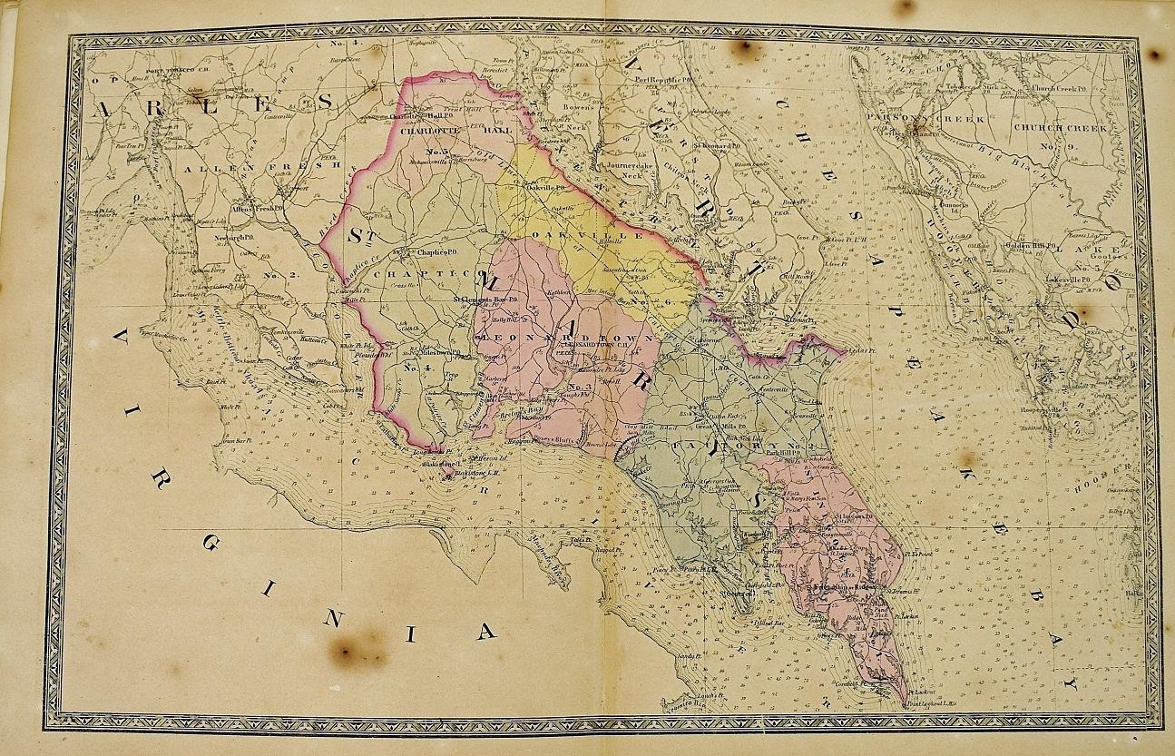 Martenet's Map of Maryland, Atlas Edition by Simon J Martenet; Engraved ... Martenet's Map of Maryland, Atlas Edition by Simon J Martenet; Engraved ...