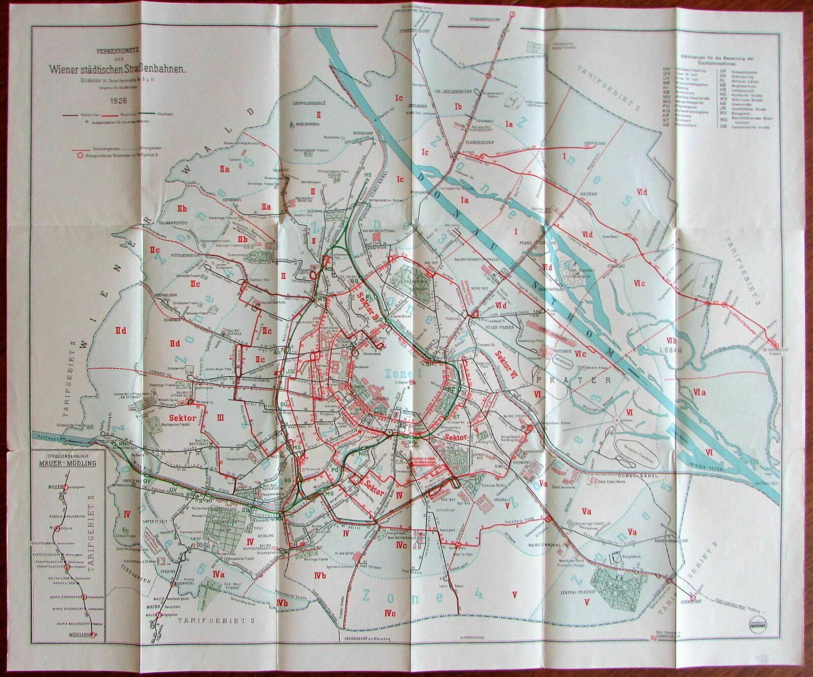 Vienna Austria c.1926 Vintage Europe City Plan street lines: good (1926 ...