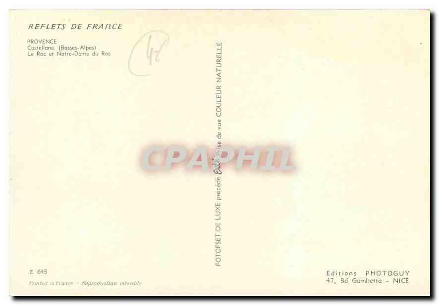 Carte Postale Moderne Reflets de France Provence Castellane Basses ...