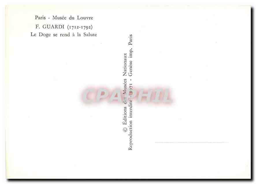 Carte Postale Moderne Paris Musee du Louvre F Guardi 1712 1792 Le Doge ...