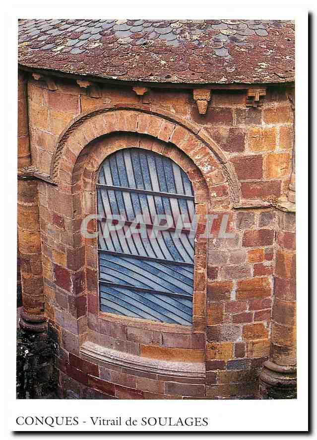 Carte Postale Moderne Conques Vitrail de Soulages: Manuscript / Paper ...