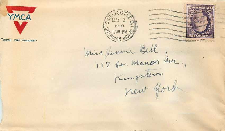 Lettre Cover US Army postal service 1918 YMCA: Manuscript / Paper ...