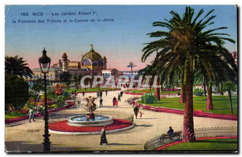Nice Carte Postale Ancienne La fontaine des Tritons et le casino de la ...