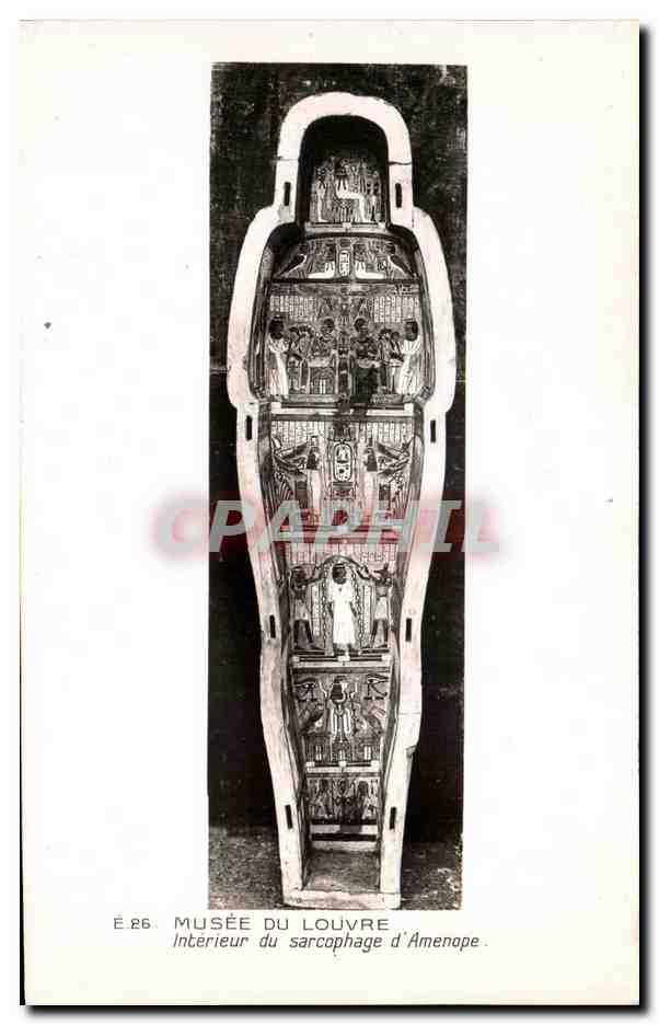 Carte Postale Ancienne Musee Du Louvre Intérieur Du Sarcophage d ...