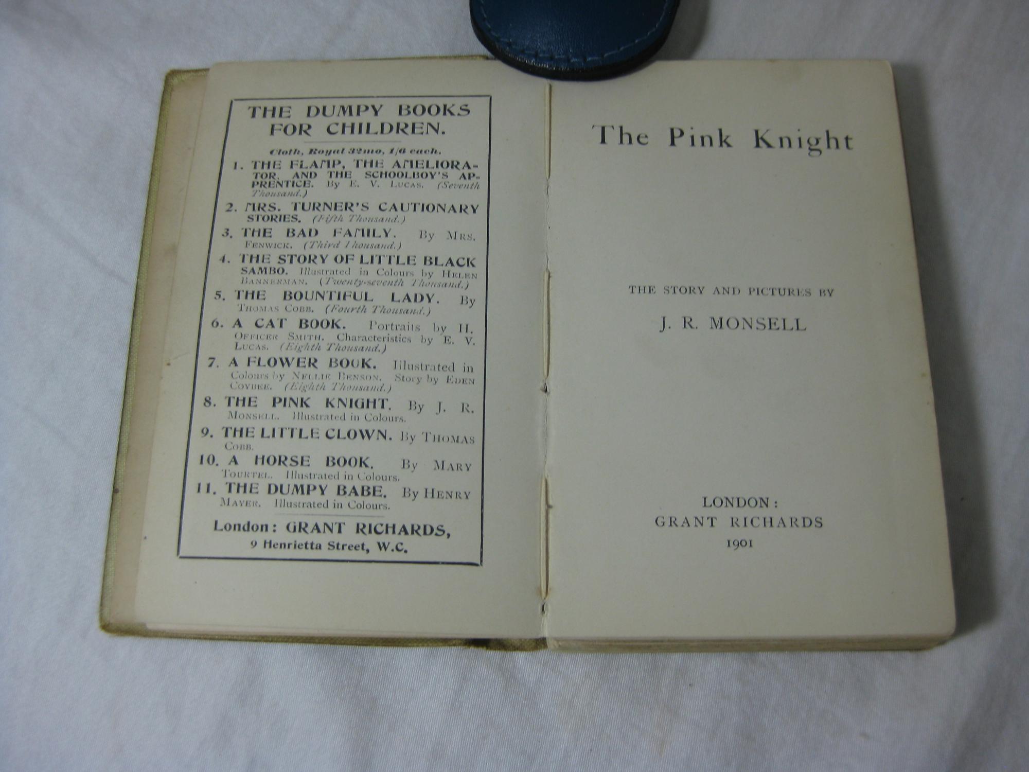 THE PINK KNIGHT by Monsell, J. R.: Fair Cloth (1901) 1st Edition ...