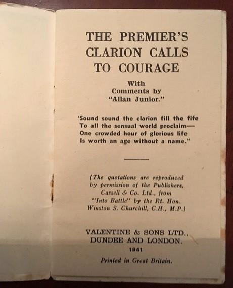 The Premier's Clarion Calls to Courage by Churchill, Winston S.: Very ...