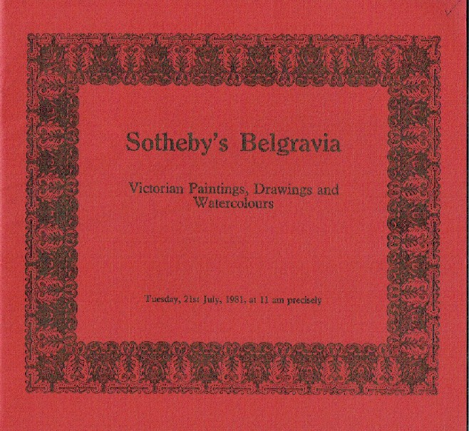 Sothebys July 1981 Victorian Paintings Drawings Watercolours By