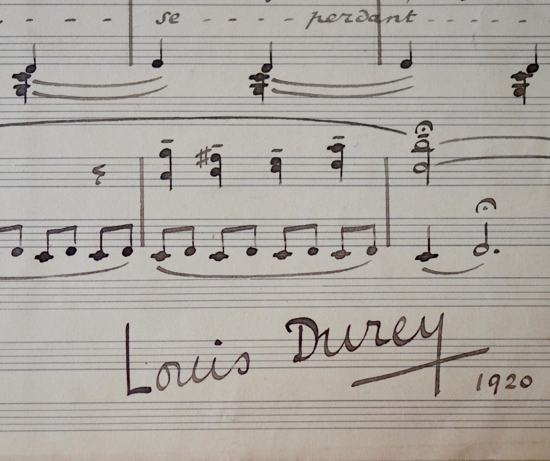 Composition inédite de Louis Durey dédiée à Francis Poulenc en 1920 by ...